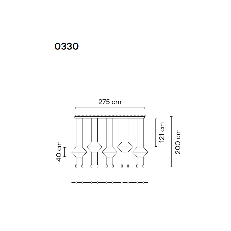 VIBIA Lampa wisząca WIREFLOW LINEAL